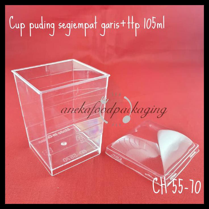 Jual Opends Gelas Puding/Cup Puding Persegi Garis+Lid (Ch 5570 ...