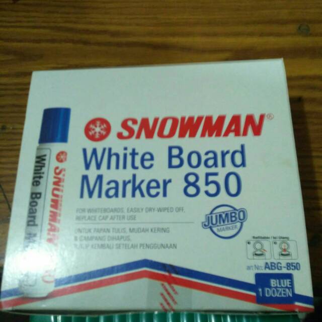 Jual Snowman Spidol Jumbo 850 White Board Marker/Bisa dihapus warna ...