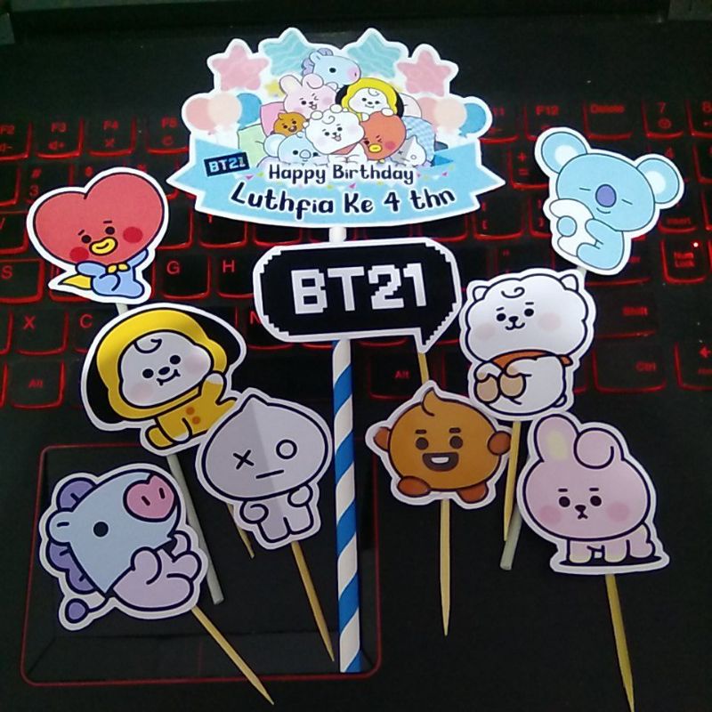 Jual cake topper hiasan kue bts bt21 v3 | Shopee Indonesia
