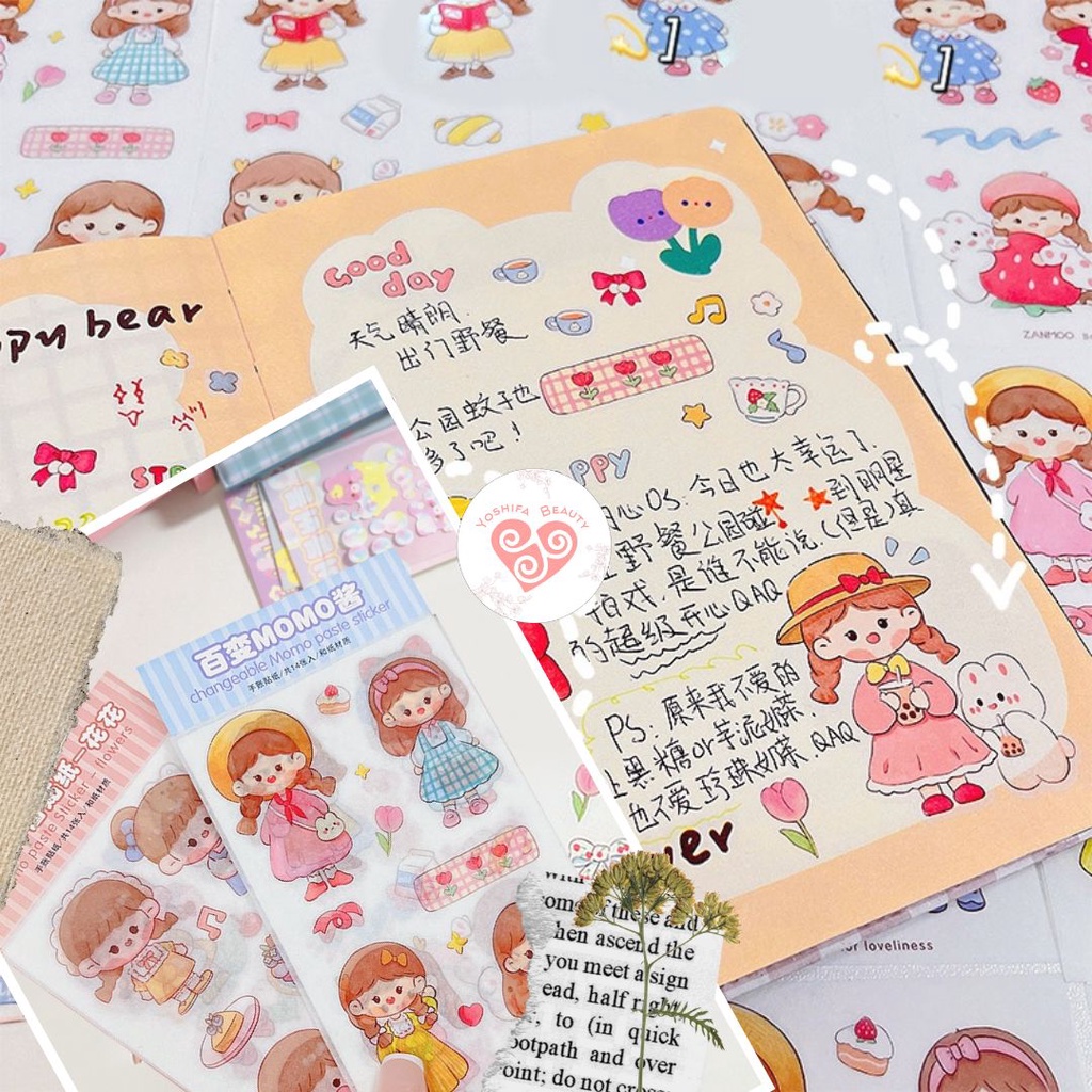 Jual Sticker Set Anak Perempuan Lucu Korea | Sticker Cute Girl Kawaii ...