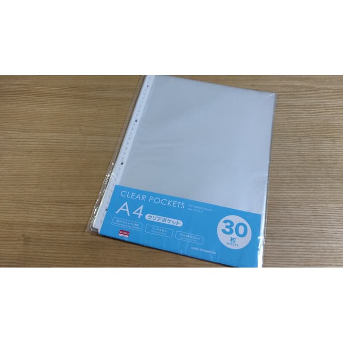 Jual DAISO Clear pocket ukuran A4 binder (isi 30) kantong A4 | Shopee ...