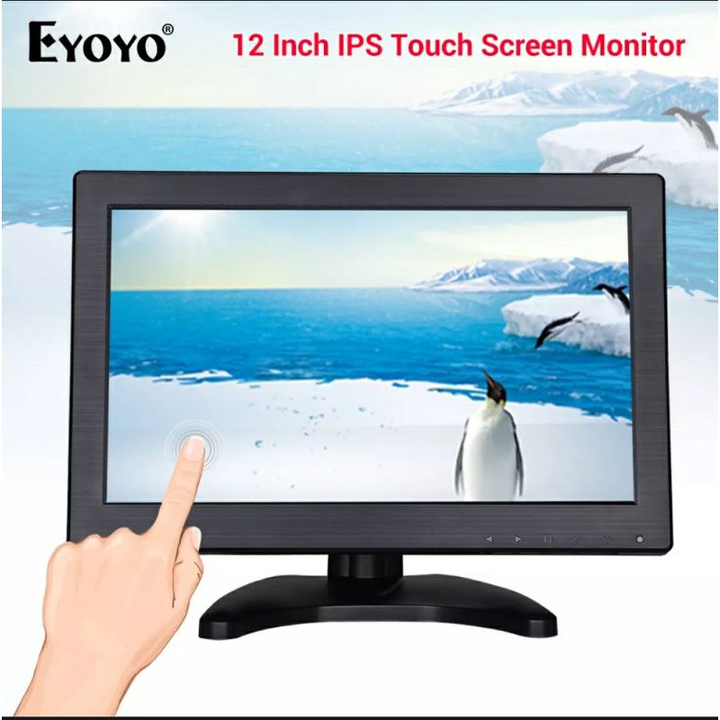 Jual Mini LED Touchscreen Monitor 12 inch (Input : HDMI, VGA, BNC, RCA ...