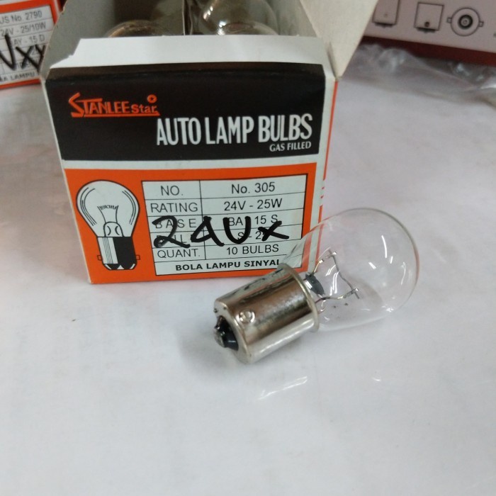 Jual Dop Bohlam Bola Lampu Sinyal Signal 24 VOLT KAKI 1 BESAR ENGKEL 25W merek Stanlee Star 24v ...