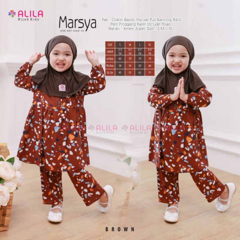 Jual MARSYA ONE SET KIDS ORI BERLABEL ALILA ( UDAH INCLUDE JILBAB YAA ...