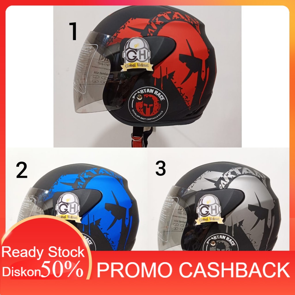 Jual HELM HALF FACE EVOLUTION MOTIF SPARTAN RACE MIRIP EVO MURAH HELM ...