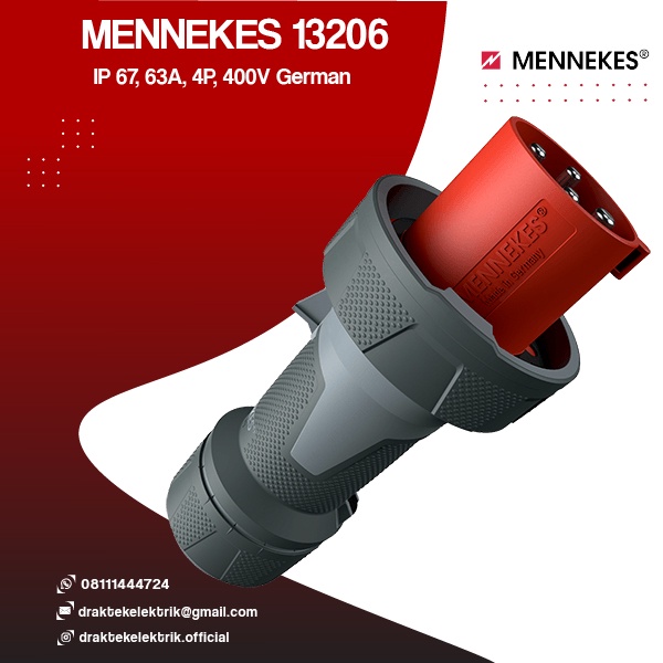 Jual Mennekes 13206 | IP 67, 63A, 4P, 400V German | Shopee Indonesia