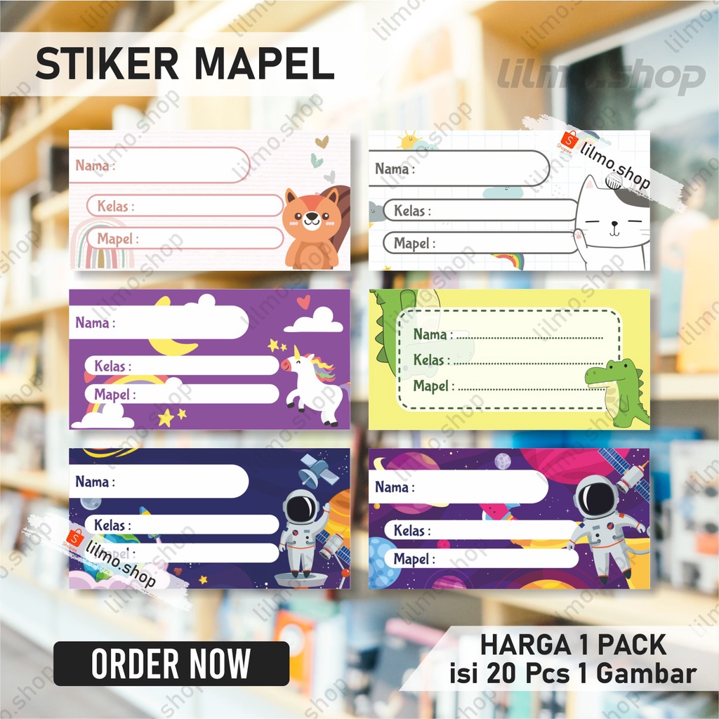 Jual (1 PACK ISI 20 PCS) Stiker Mata Pelajaran, Stiker Mapel, Stiker ...