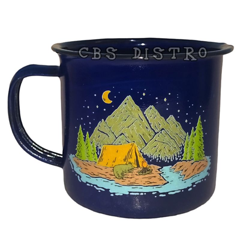 Jual Gelas Cangkir Mug Enamel Kopi Coffee Vintage Outdoor Gunung ...