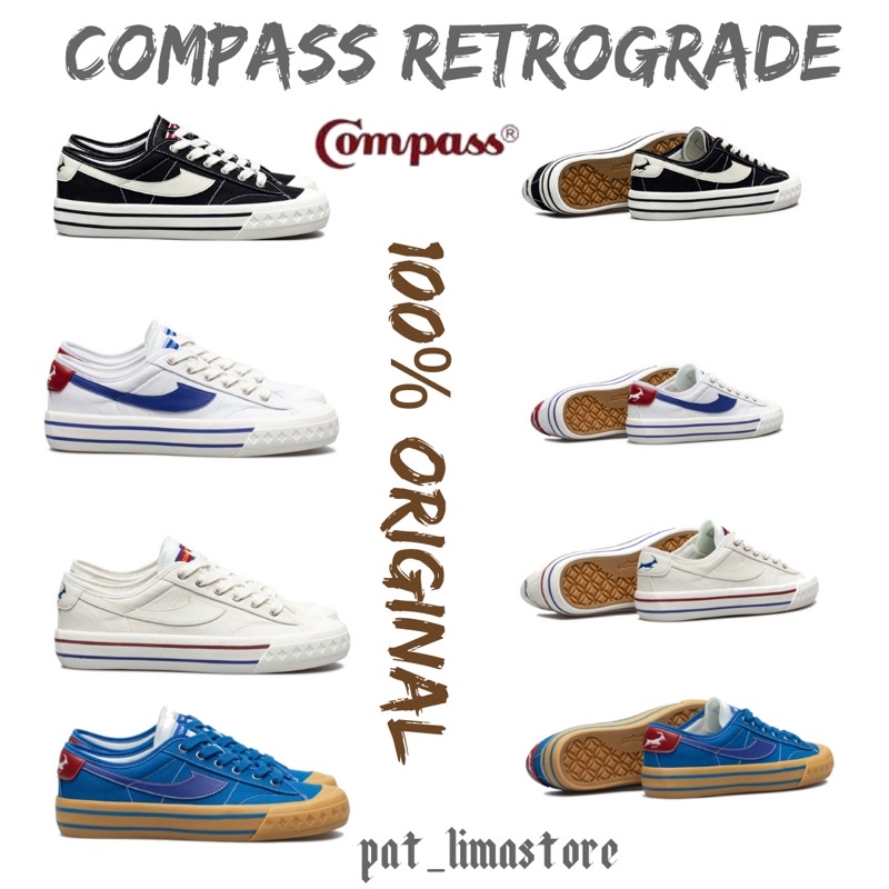 Jual Compass Retrograde Low BW / White Blue / Cream / Blue Gum 100% ...