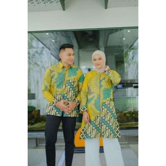 Jual Batik couple modern motif kemuning dan cendrawasih M L XL | Shopee ...