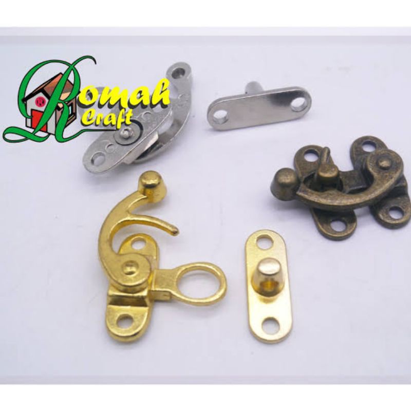 Jual Kunci box 40mm kunci sangkar kaitan dus kotak antik (coklat bakar ...