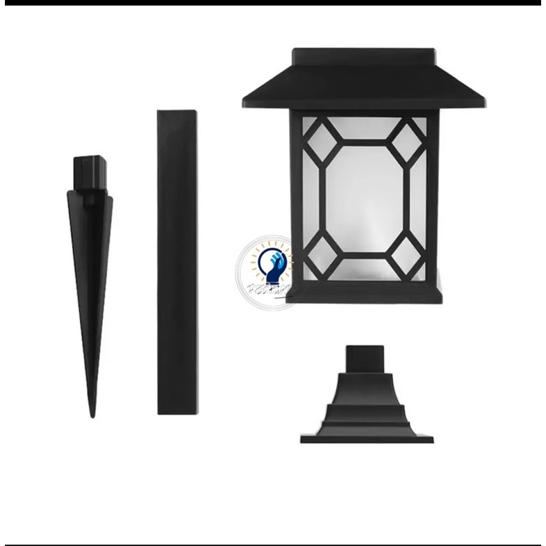 Jual Lampu Solar Pagar Taman 5 LED Model Minimalis Besar / Lampu Tenaga ...