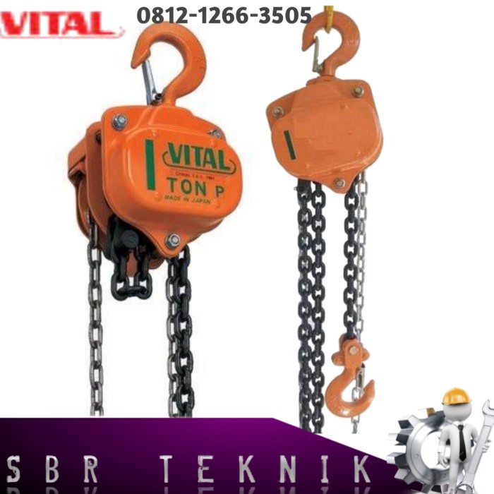 Jual Chain block 1 ton x 5 meter VITAL - takel 1 ton JAPAN ORIGINAL ...