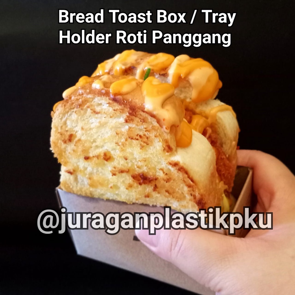 Jual Bread Toast Box / Paper Tray Holder / Dus Pegangan Roti Bakar 10 ...