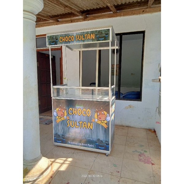 Jual Gerobak portable/booth portable ukuran 100x50 atap laci | Shopee ...