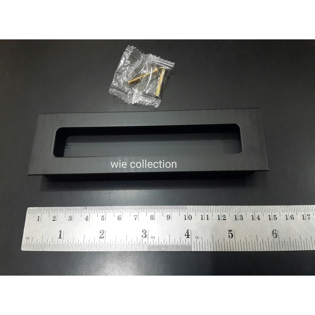 Jual HANDLE TANAM LEMARI SLIDING PETAK HITAM 128MM / TARIKAN PETAK ...