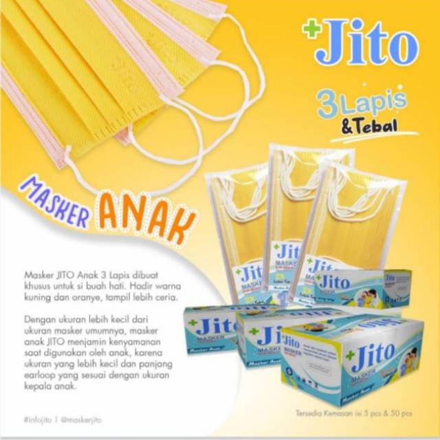 Jual Masker jito untuk anak 1 bks isi 5 pcs | Shopee Indonesia