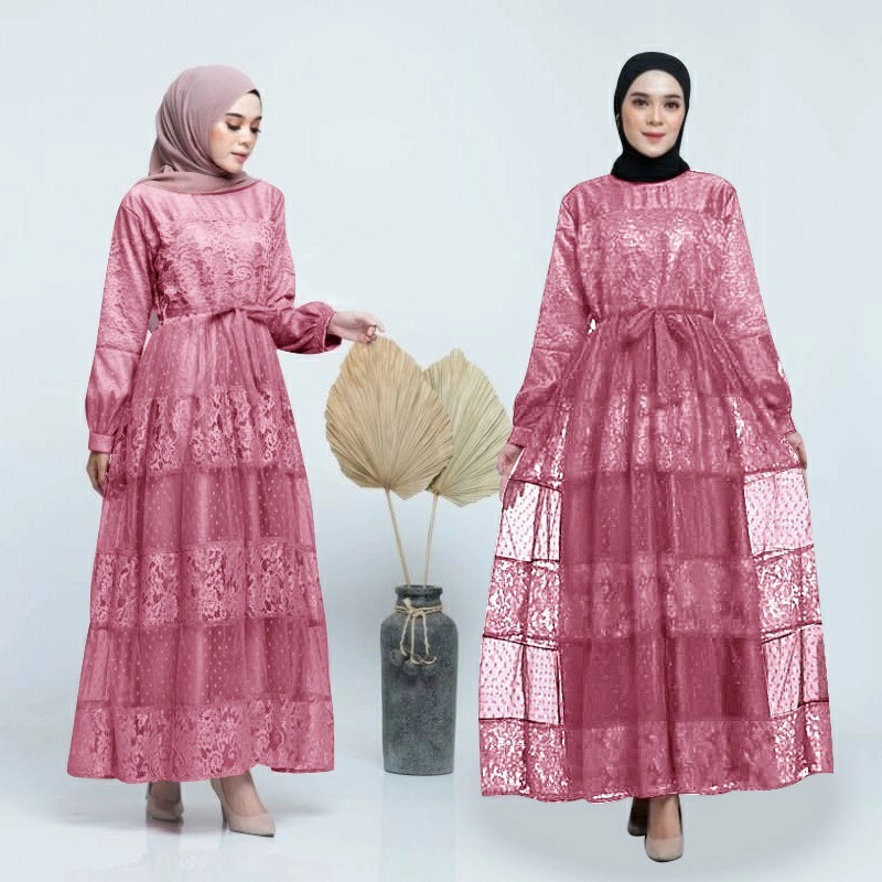 Jual Baju Gamis Lebaran Games Bju Muslimah Casual Perempuan Remaja Modern Terbaru 2022 Maxi Dres ...