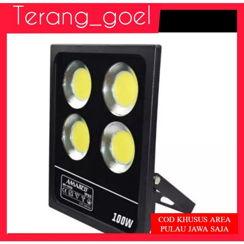 Jual AMASCO FLOOD LIGHT 100 WATT/KAP LAMPU SOROT LED 100 WATT/LAMPU TEMBAK COB 100 WATT / LAMPU ...