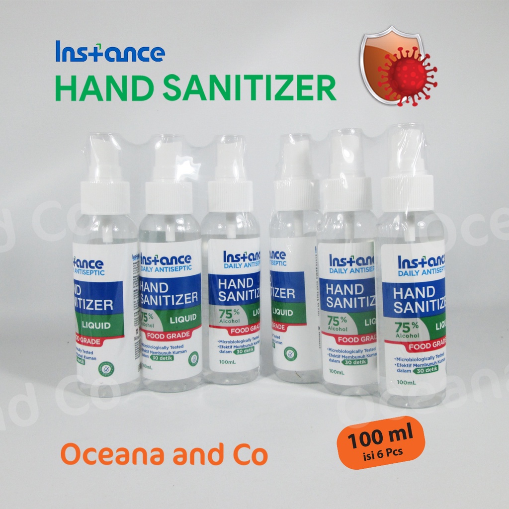 Jual Instance Hand Sanitizer Spray/Liquid 100 mL Botol ISI 6 PCS ...