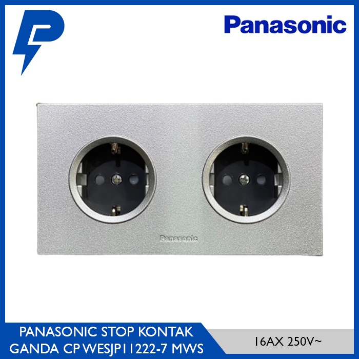 Jual PANASONIC Stop Kontak dgn Ground Ganda Style E Series WESJP11222 ...