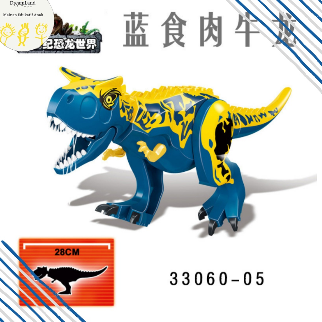 Jual Mainan edukasi anak block boneka Hewan Dinosaurus Trex/Carnotaurus ...