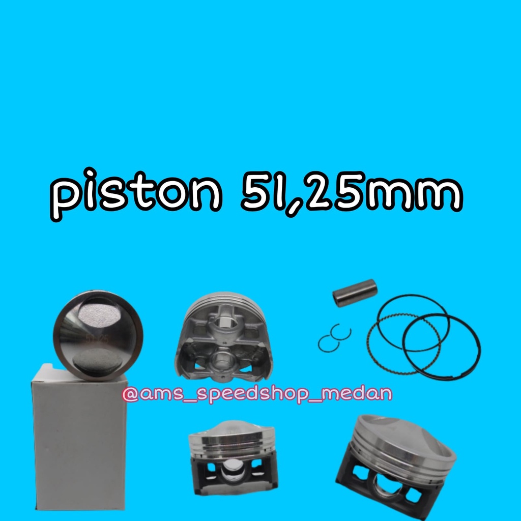 Jual Piston Seher Jenong Racing Komplit 51,25 mm Pen 13 ring pen n klip ...