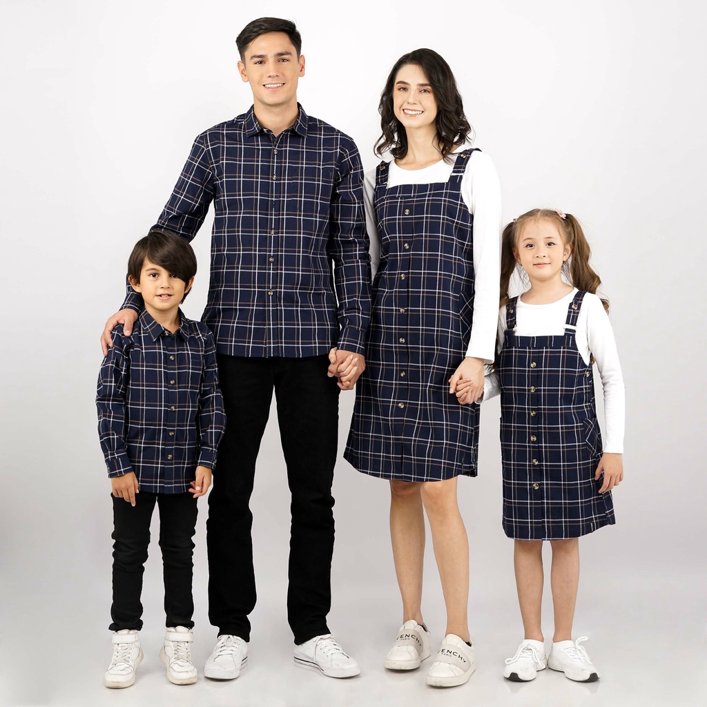 Jual Cressida Kemeja Set Couple Family Navy - CR021Y | Shopee Indonesia