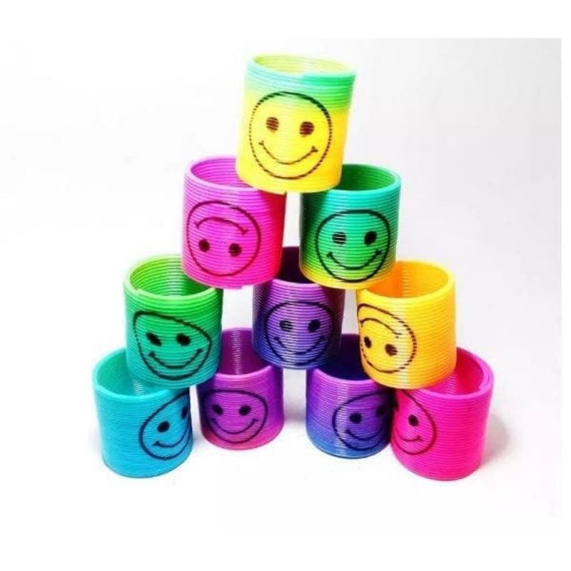 Jual Mainan Slinky Smile Per Ukuran Kecil Spring Motif Emoji | Shopee ...