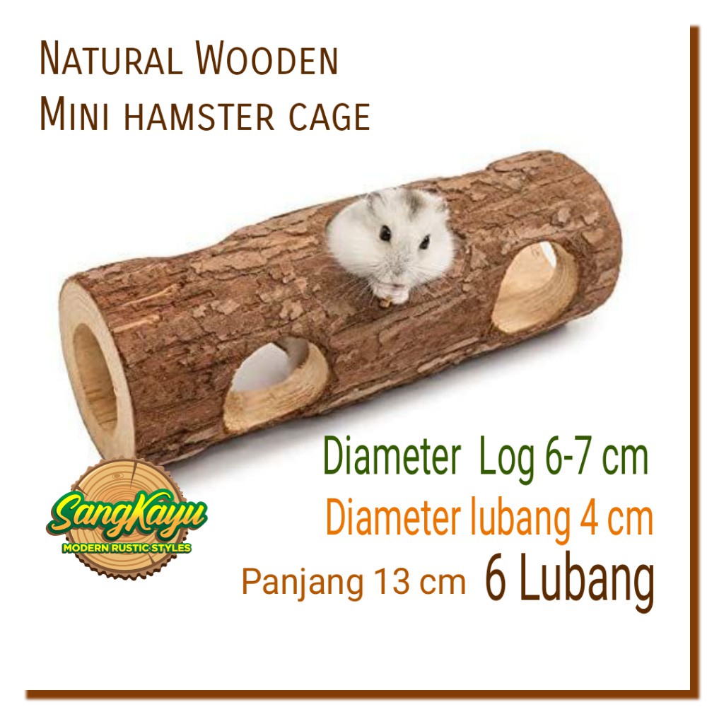 Jual Hamster mini cage mainan kandang hamster toy lorong hamster kayu ...
