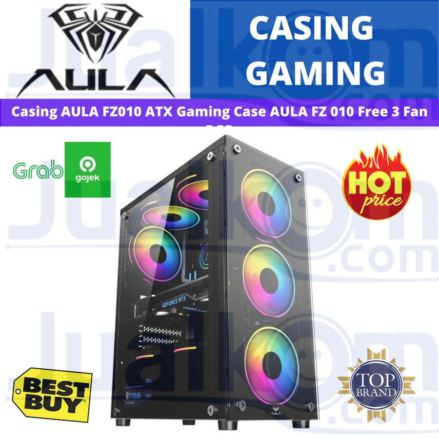 Jual Casing AULA FZ010 mATX ATX Gaming Case AULA FZ 010 Free 3 Fan RGB ...