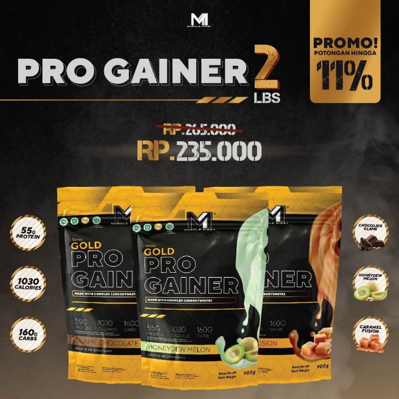 Jual M1 Muscle first Pro Gainer 900 gr gram 2 lbs 2lb | Shopee Indonesia