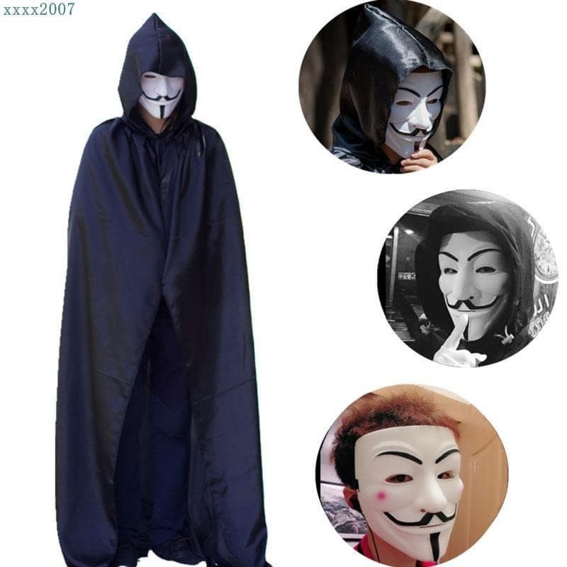 Jual paket jubah topeng vendetta guy fawkes halloween | Shopee Indonesia
