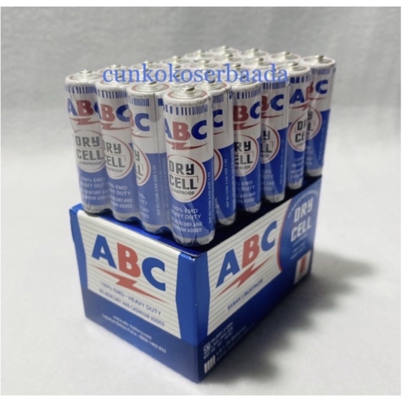 Jual BATERAI ABC ( AA / TANGGUNG ( C ) / BESAR ( D ) / 1 BOX ISI 24 PCS ...