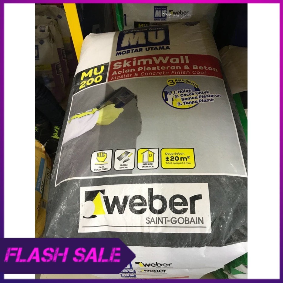 Jual MU 200 40kg semen mU Mortar Utama acian halus abu2 anti retak ...