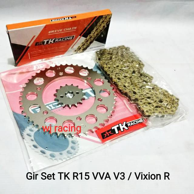 Jual Gear Set TK Racing R15 V3 VVA dan Rantai TK 428HS 140L | Shopee ...