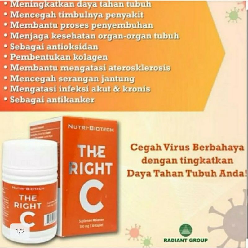 Jual the right c (vitamin c 300mg 30 tablet) | Shopee Indonesia