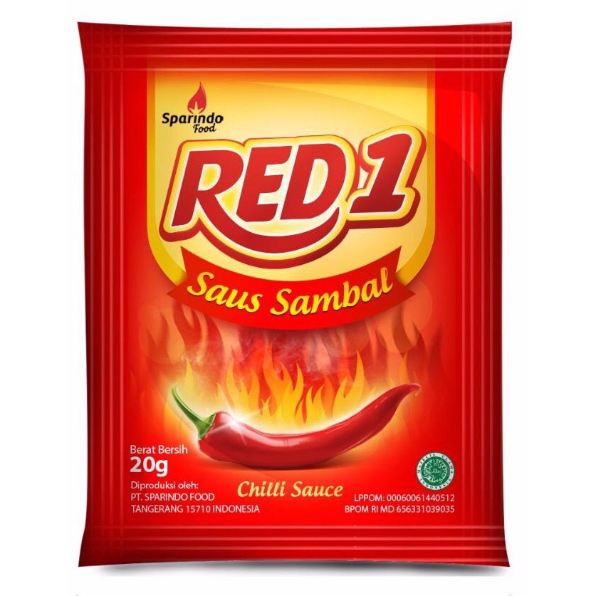 Jual RED1 Saus Sambal 20gr (10x20 g) | Shopee Indonesia