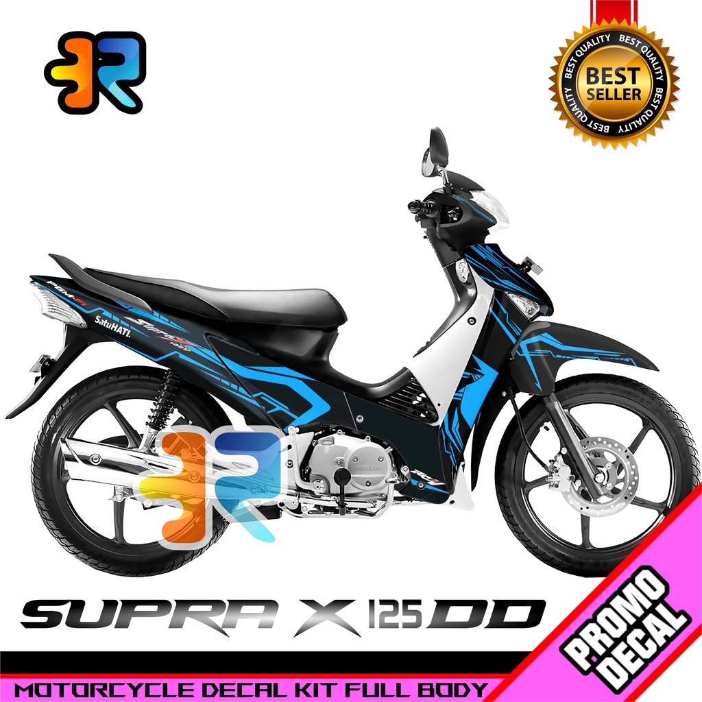 Jual Decal Motor Supra X 125DD Desain Simpel Garis Sticker Decal Full ...
