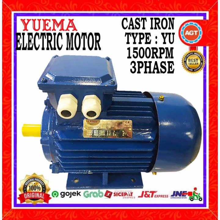 Jual YU-15KW/20HP-3PHASE-380V-1450RPM-B3-CAST IRON ELECTRIC MOTOR YUEMA ...