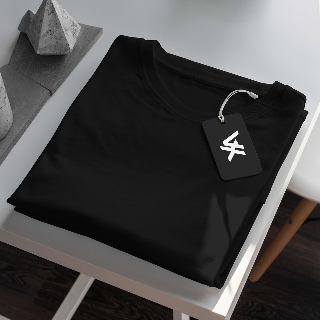 Jual T Shirt Polos Cotton Combed 20s Unisex Warna Hitam Kaos Distro ...