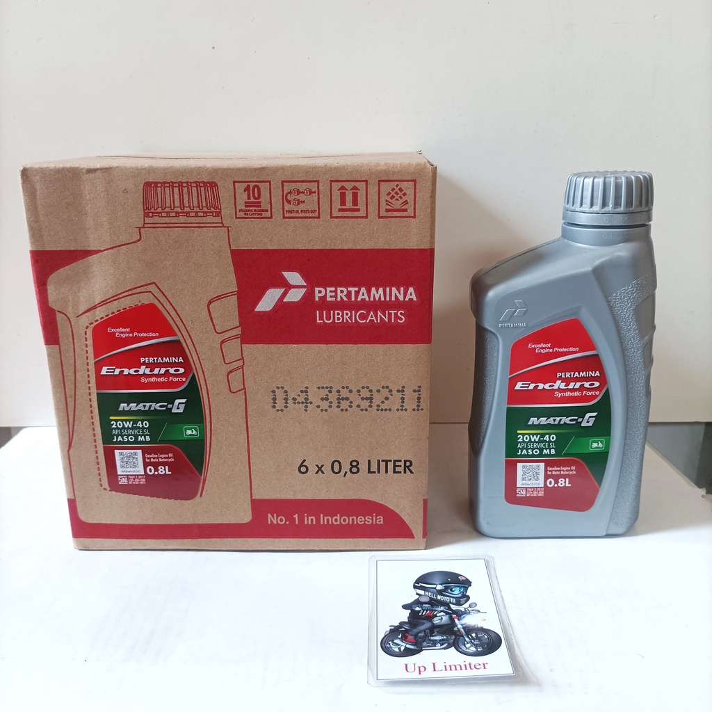 Jual 1 DUS ISI 6 BOTOL OLI MESIN MOTOR ENDURO MATIC G 0,8L / 800ML 20W-40 JASO MB HARGA LEBIH ...