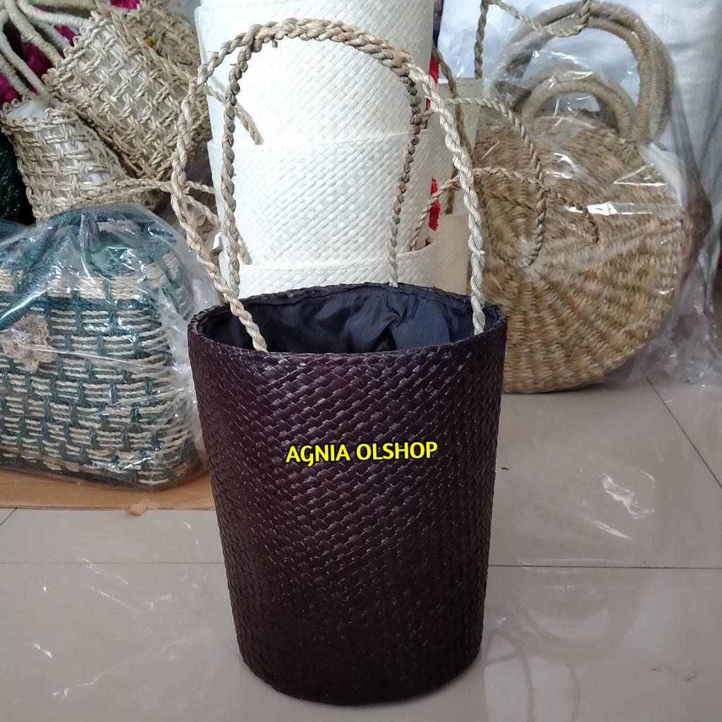 Jual Tas Parcel Anyaman Pandan Warna Isi 3 Toples Keranjang Hampers ...