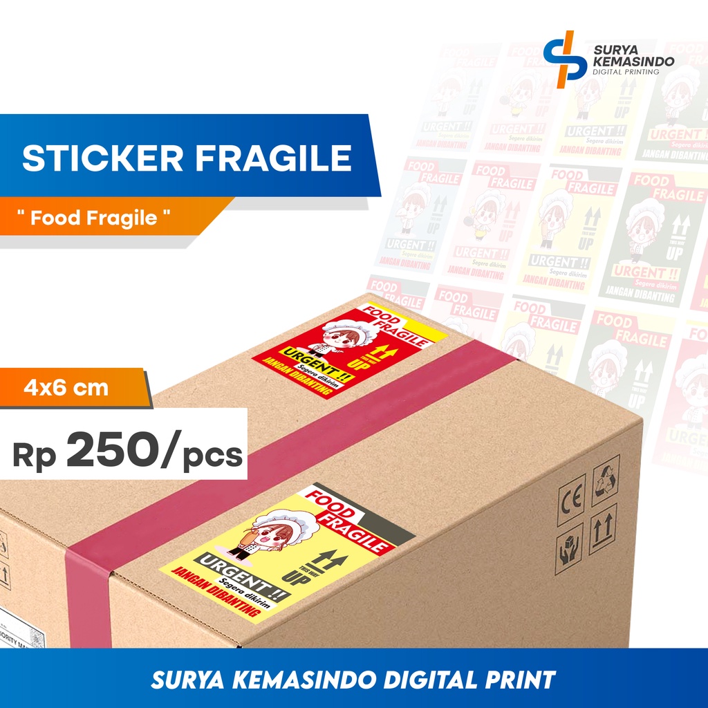Jual Stiker Sticker Fragile 4x6 Cm Cuttingsticker Stickercustom