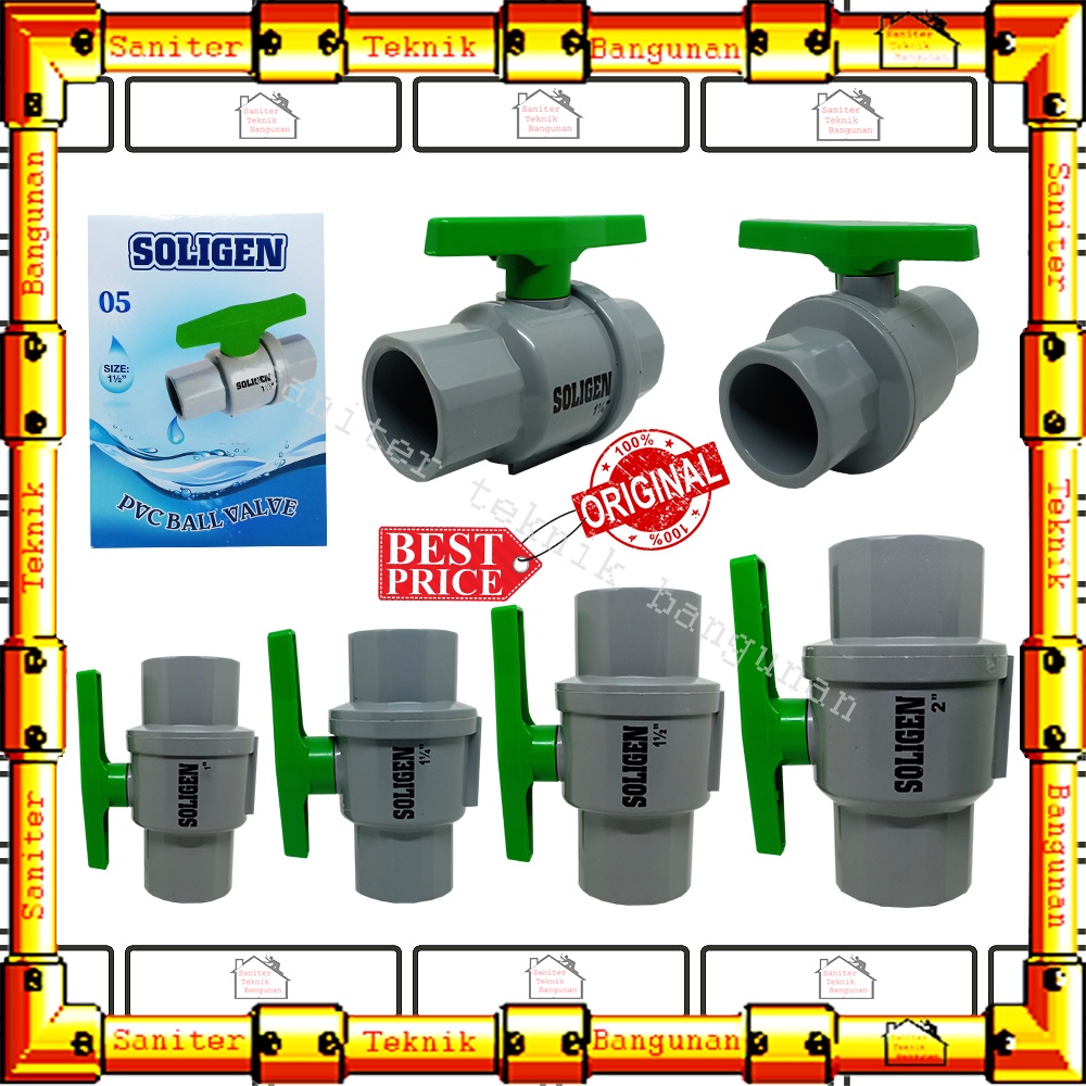Jual Ball Valve Pvc Stop Kran Polos Tebal Soligen Ukuran 1" 11/4" 11/2 ...
