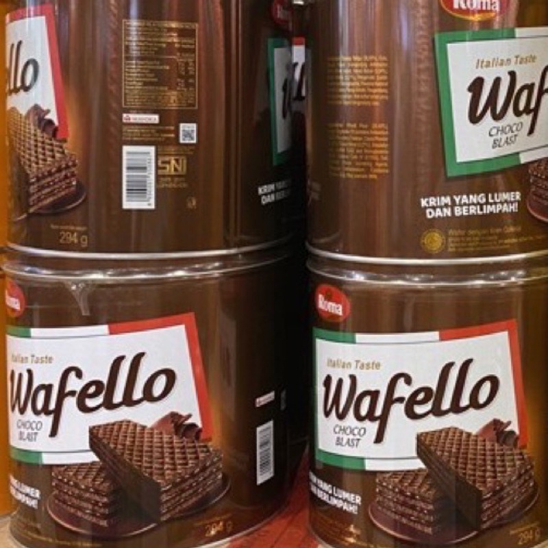 Jual ROMA WAFELLO KALENG WAFER COKLAT / BISKUIT WAFER KALENG WAFELLO ...