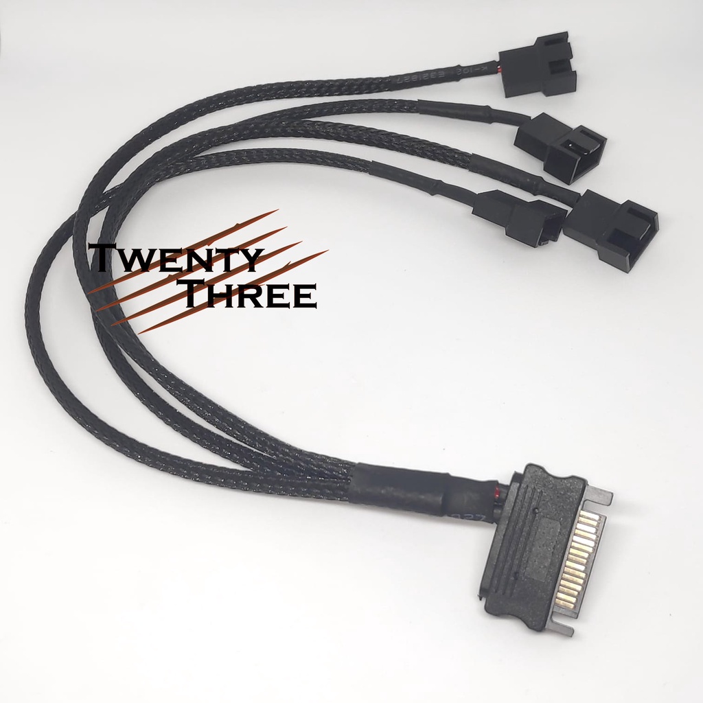 Jual Kabel Splitter 1x SATA to 4x 4 Pin Fan Cable Converter Cabang ...