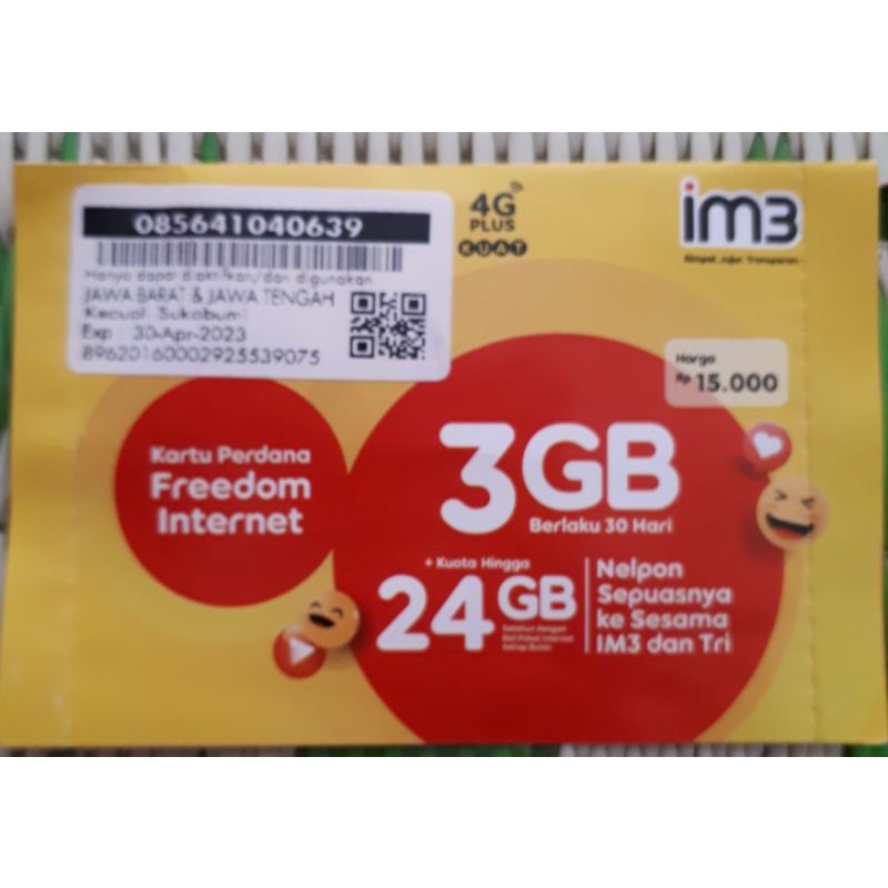 Jual Kartu Perdana Indosat 3 GB 30 Hari exp 30 agustus 2025 | Shopee ...
