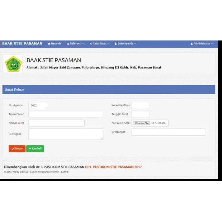 Jual Sistem Informasi Manajemen Surat Menyurat BAAK Kampus | Shopee Indonesia