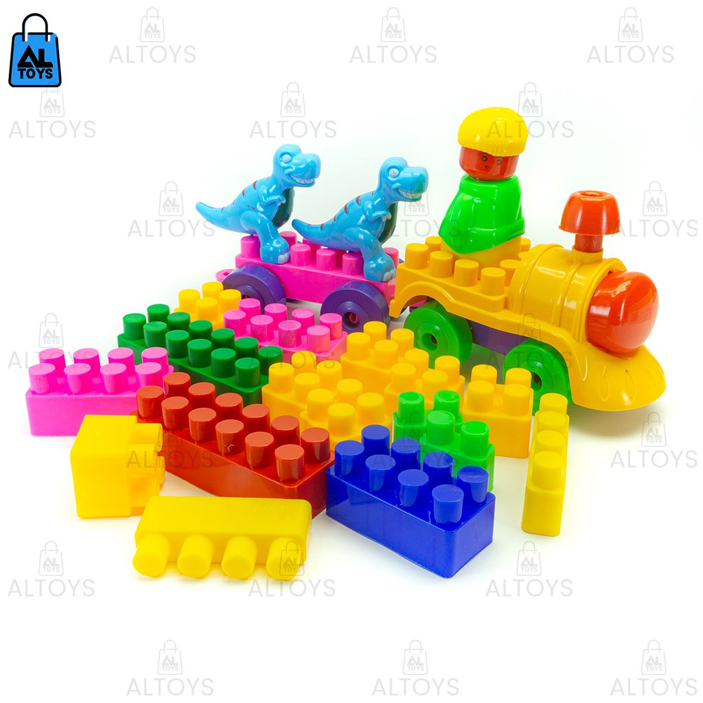 Jual Mainan Edukasi Kreatif Block Kereta Dinosaurus Set / Mainan Balok Roda Dino 5008DN Isi ...
